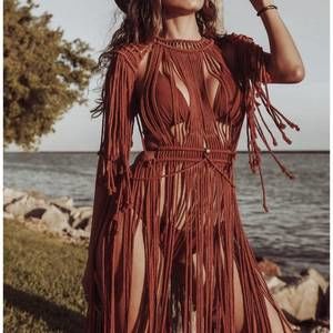 ANDREA ESTEFANIA | Swim | New Andrea Estefania Vella Long Dress In Rust ...